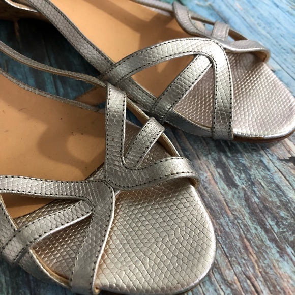 Claudia Ciuti | Shoes | Claudia Couture Silver And Cork Wedged Sandal ...
